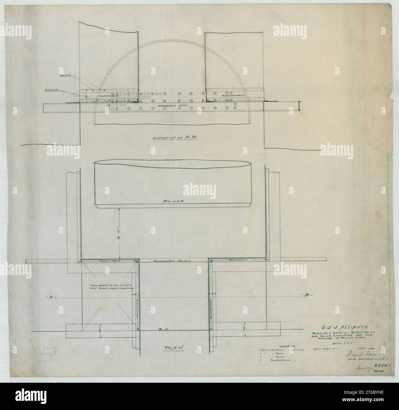 USS Alliance- Portable Part of Berth Deck and Boiler Enclosure for the ...
