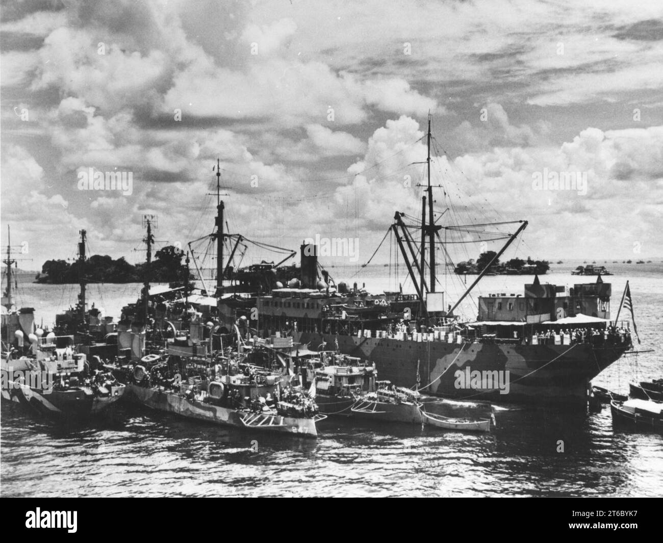 USS Altair (AD-11) moored at Port of Spain, Trinidad, on 1 October 1942 ...