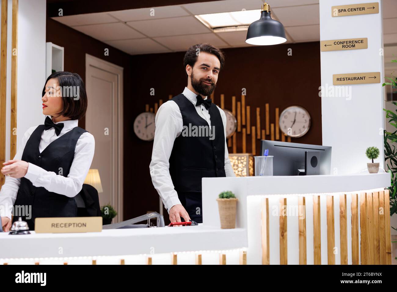 Front desk check in reception reservation reservations register ...