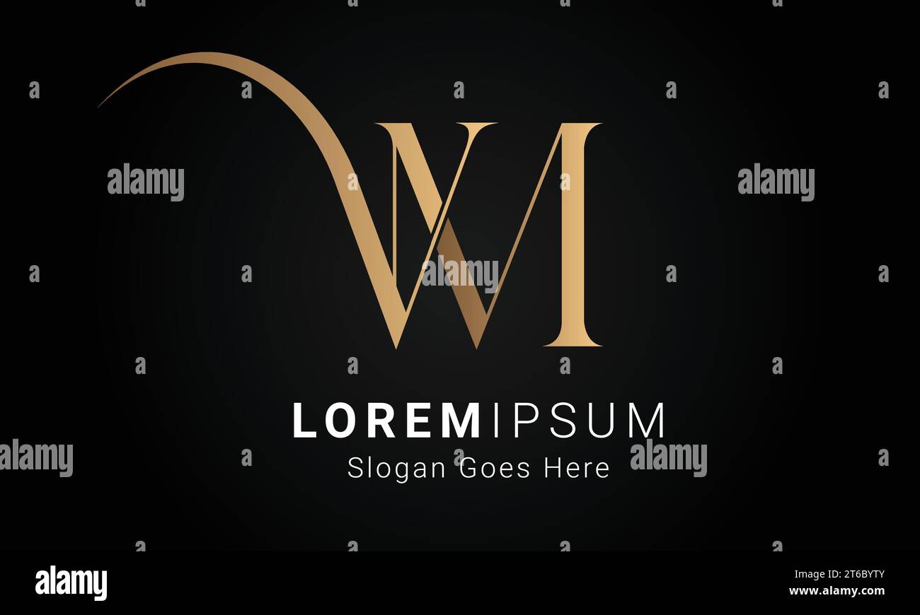 Luxury Initial MV or VM Monogram Text Letter Logo Design Stock Vector ...