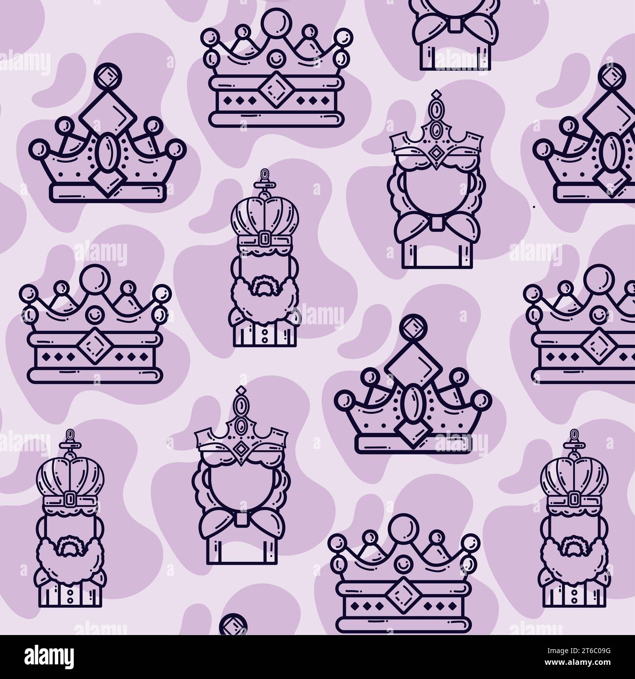 Seamless pattern of the royalty Medieval era Vector Stock Vector Image ...