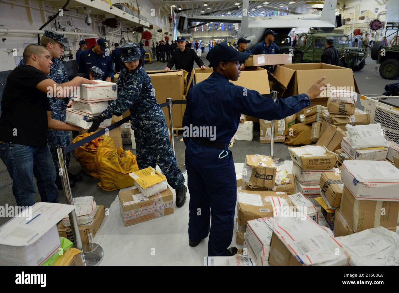 USS America mail call 140824 Stock Photo - Alamy