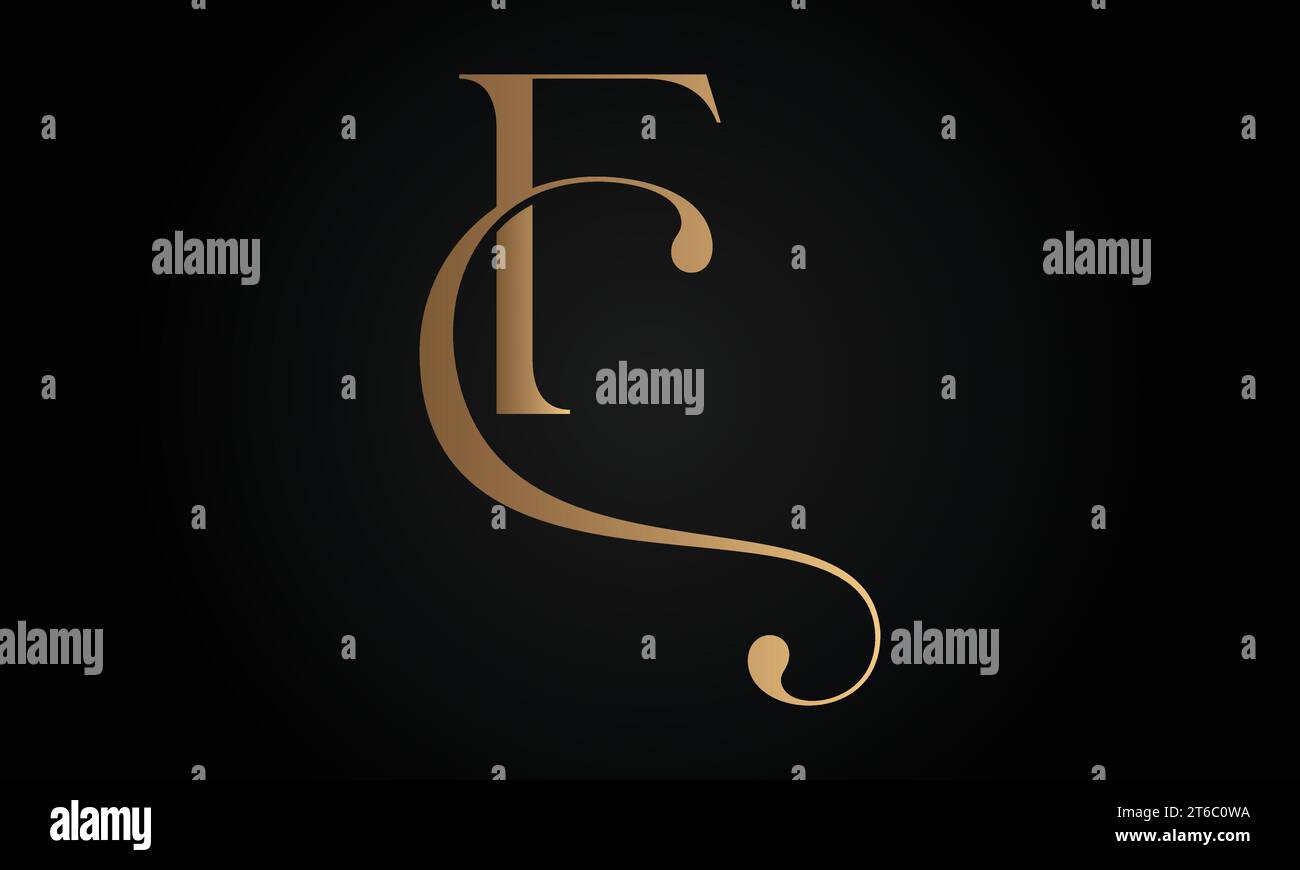 Luxury Initial FC or CF Monogram Text Letter Logo Design Stock Vector Image & Art - Alamy