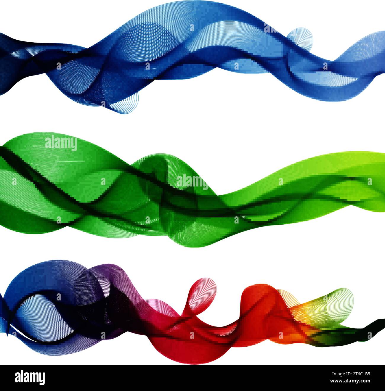 Set of abstract bright colorful wave backgrounds, vector illustration ...