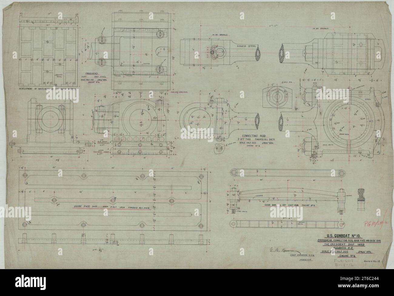 USS Annapolis (PG-10)- Crosshead, Connecting Rod, Guide Face and Guide ...