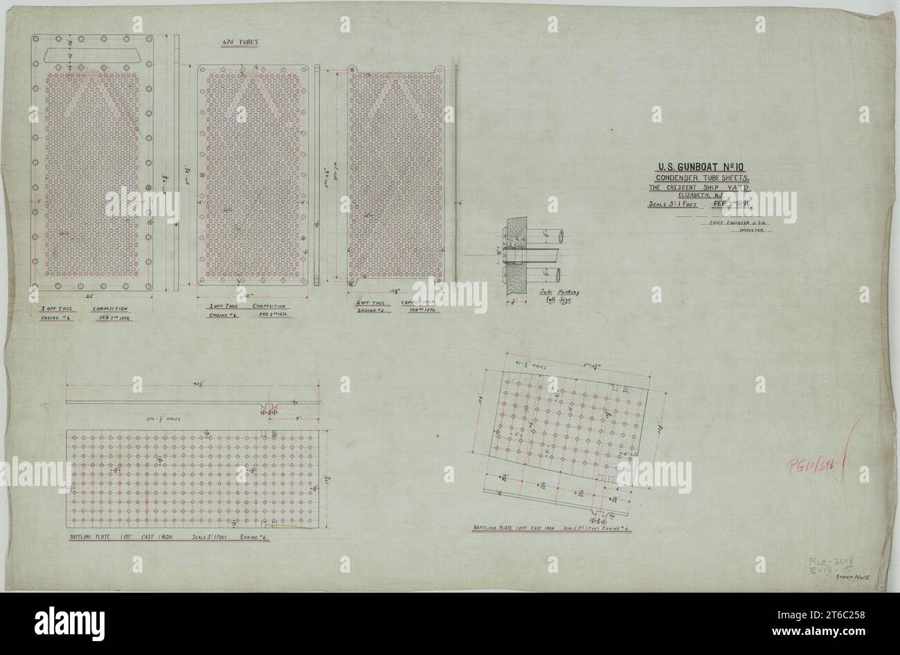 USS Annapolis (PG-10)- Condenser Tube Sheets Stock Photo - Alamy