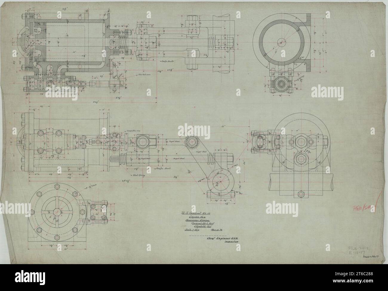 USS Annapolis (PG-10)- Engine No. 6 Reversing Engine Stock Photo - Alamy