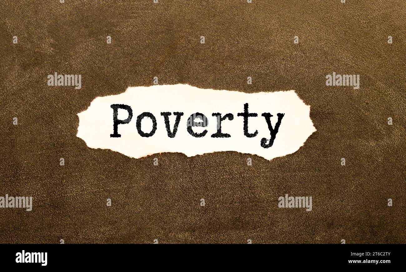 Poverty - word concept on cubes Stock Photo - Alamy