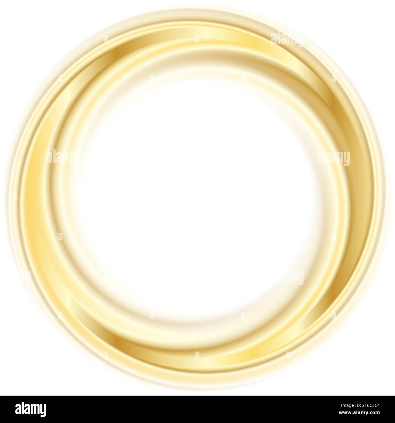 Abstract transient golden metallic circle or ring, isolated on white ...