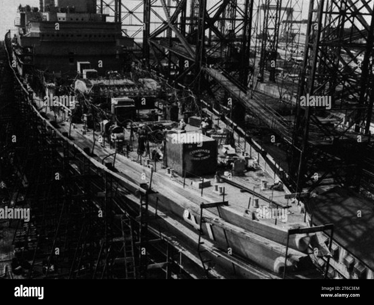 USS Arkansas (CGN-41) under construction at Newport News Shipbuilding ...