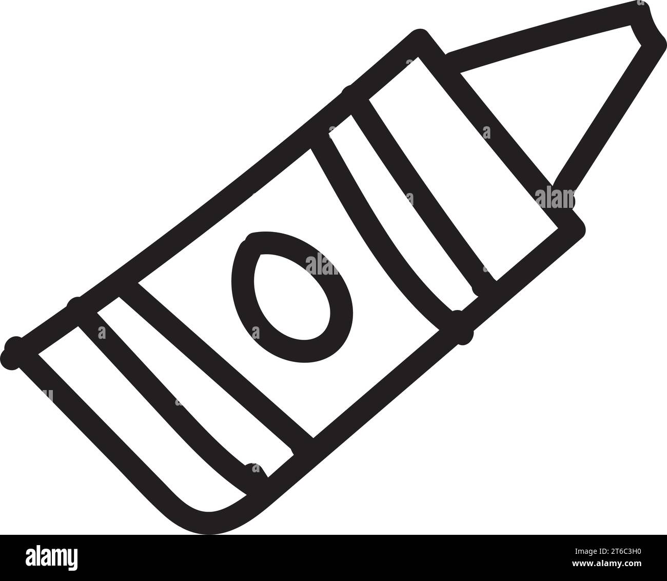 Crayon icon simple flat Black and White Stock Photos & Images - Alamy