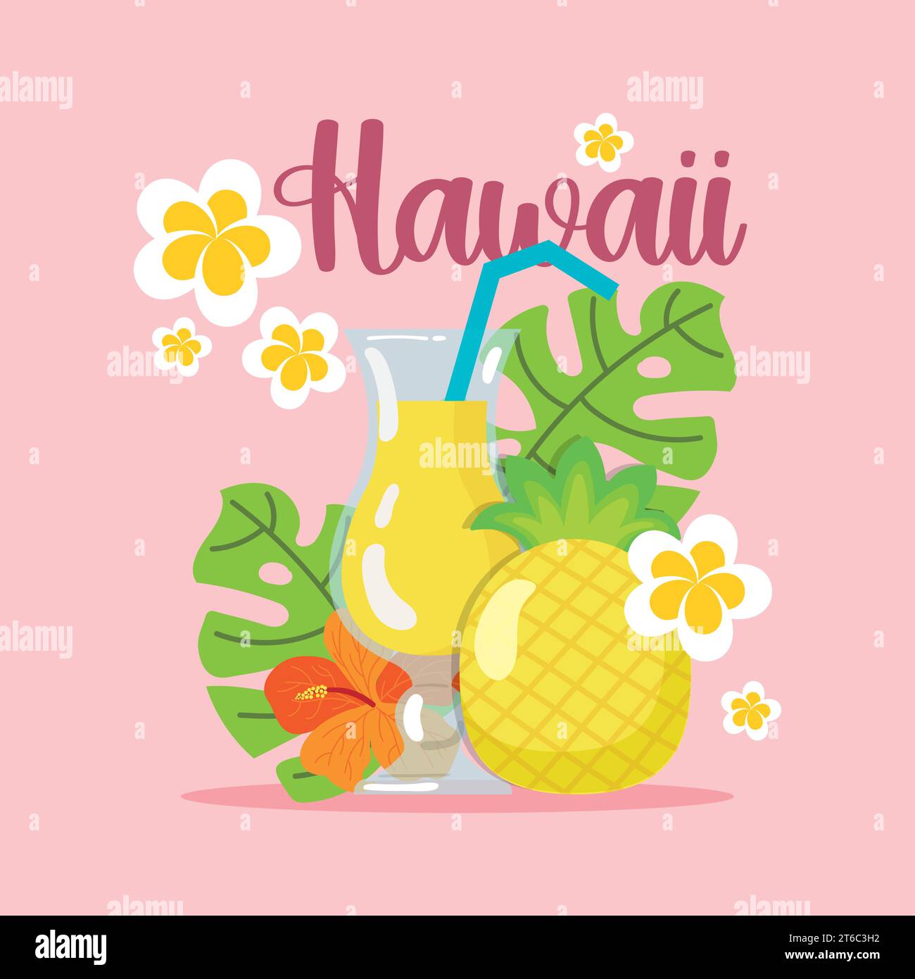 Colored tropical hawaii background Vector Stock Vector Image & Art - Alamy