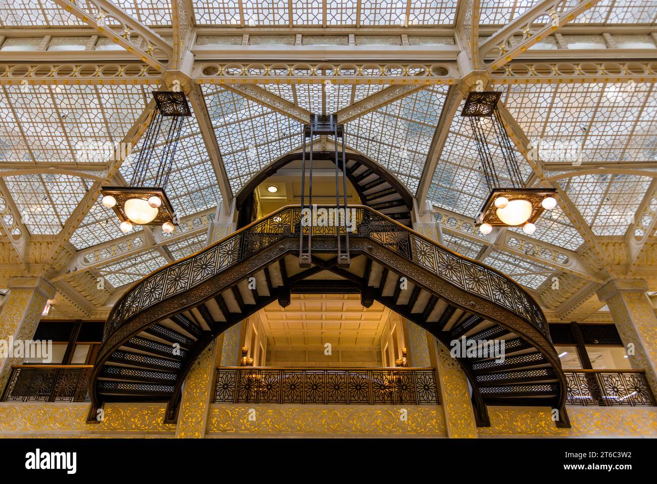 Rookery Building from 1888 in Downtown Chicago, Illinois, United States ...