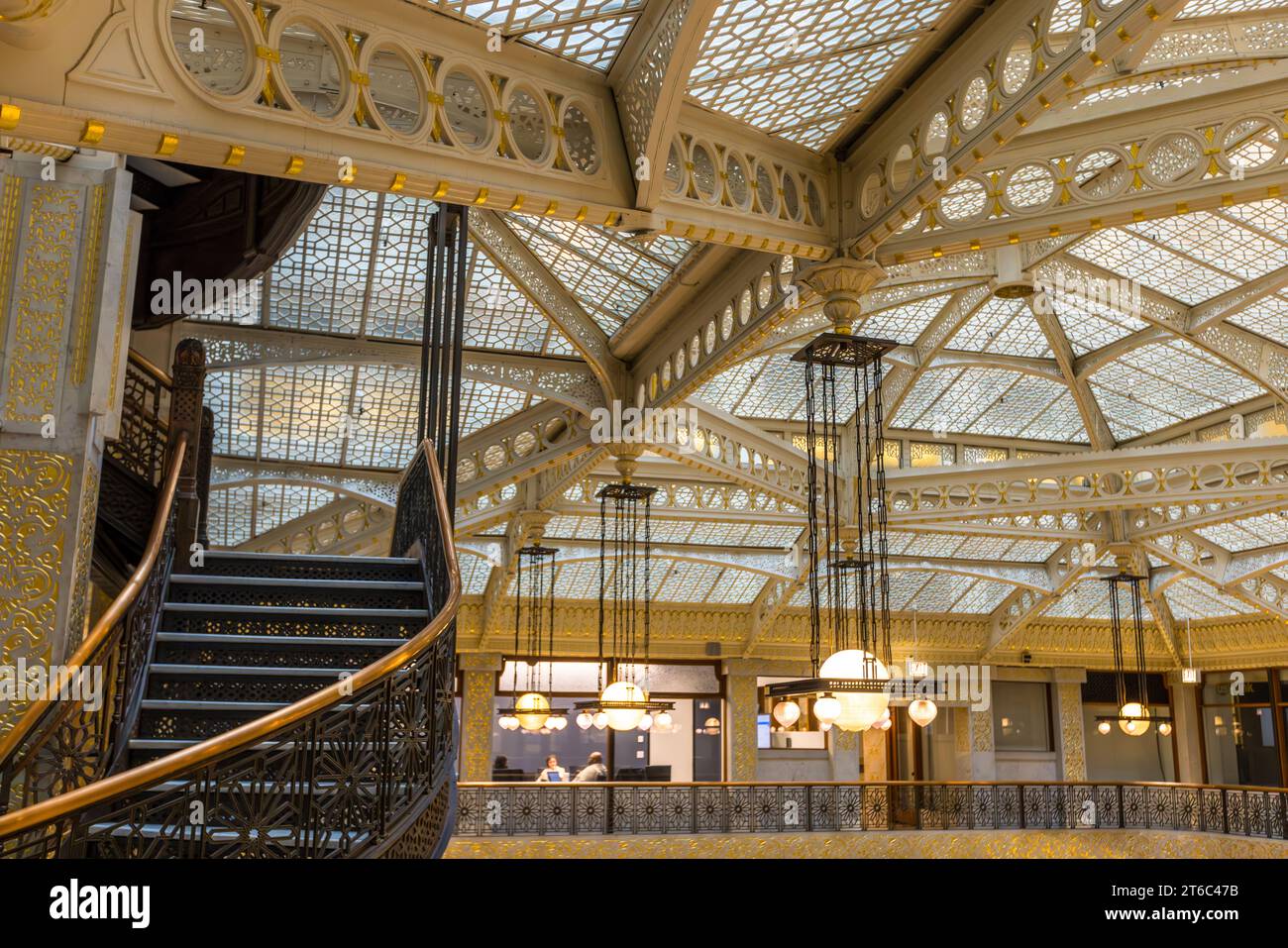 Rookery Building from 1888 in Downtown Chicago, Illinois, United States ...