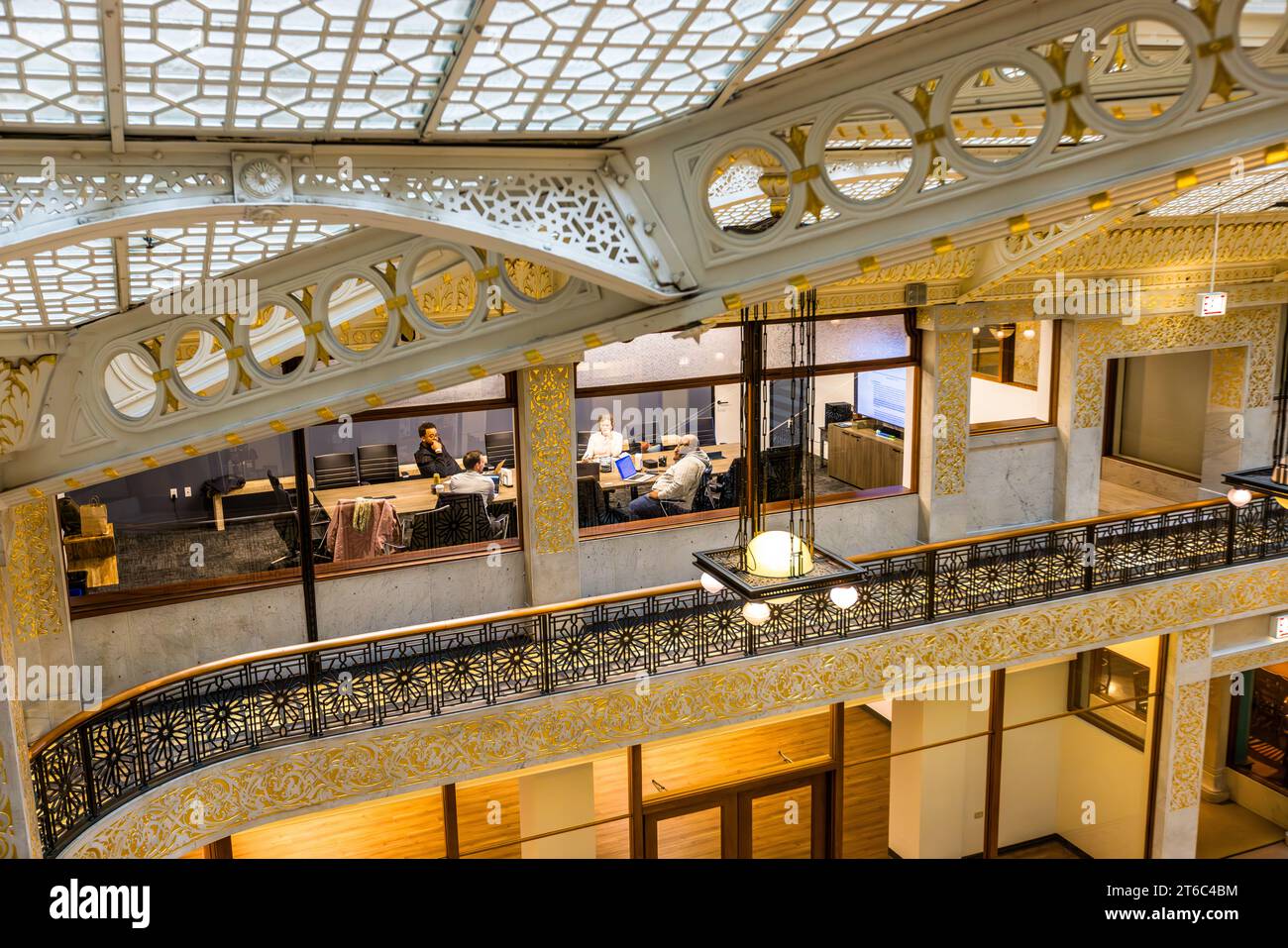 Rookery Building from 1888 in Downtown Chicago, Illinois, United States ...