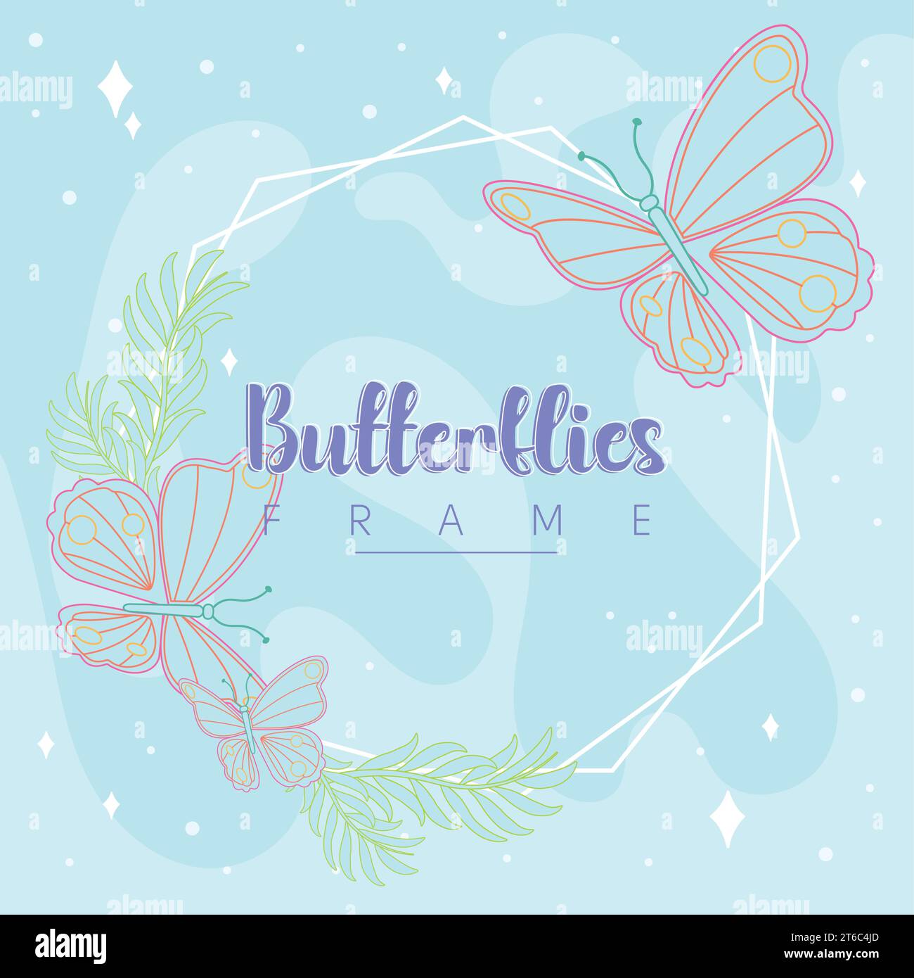 Colored poster of butterflies wallpaper decoration Vector Stock Vector ...