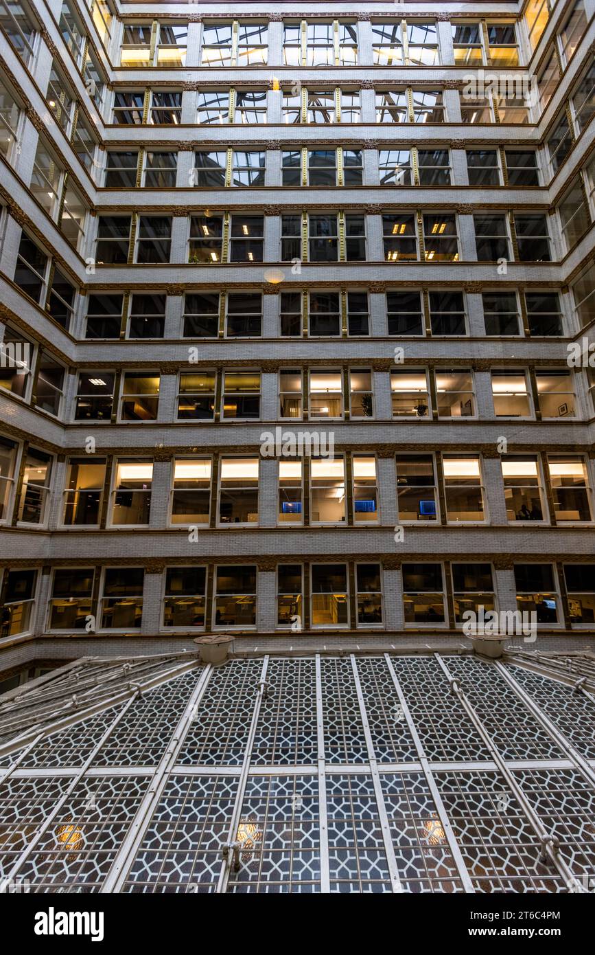 Rookery Building from 1888 in Downtown Chicago, Illinois, United States ...