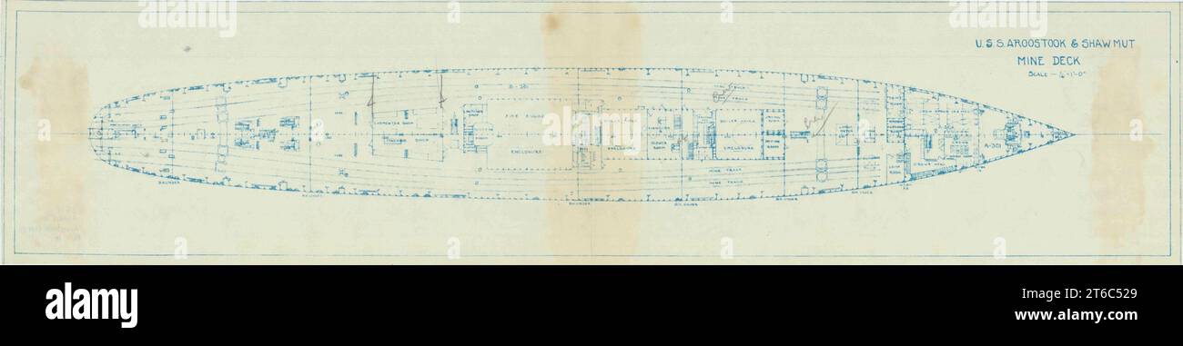 USS Aroostook (CM-3) and USS Shawmut (CM-4)- Mine Deck Stock Photo - Alamy