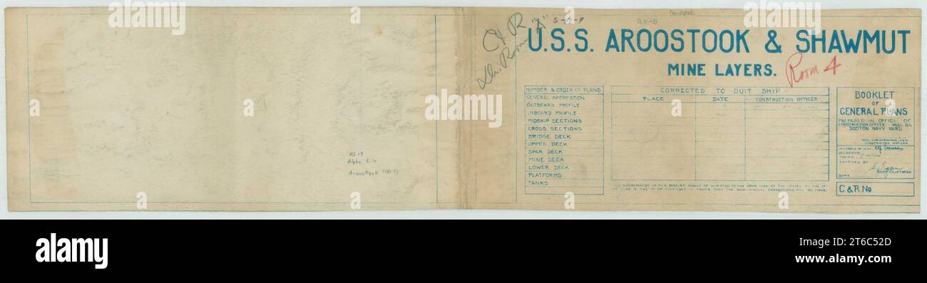 USS Aroostook (CM-3) and USS Shawmut (CM-4)- Booklet of General Plans ...