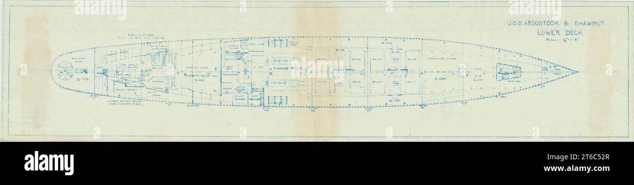 USS Aroostook (CM-3) and USS Shawmut (CM-4)- Lower Deck Stock Photo - Alamy