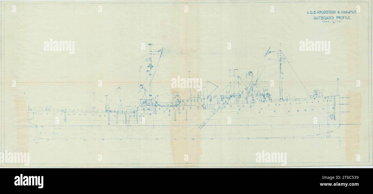 USS Aroostook (CM-3) and USS Shawmut (CM-4)- Outboard Profile Stock ...