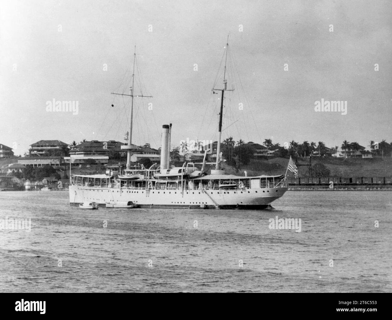 USS Asheville (PG-21) at anchor in the Panama Canal Zone, circa in the ...