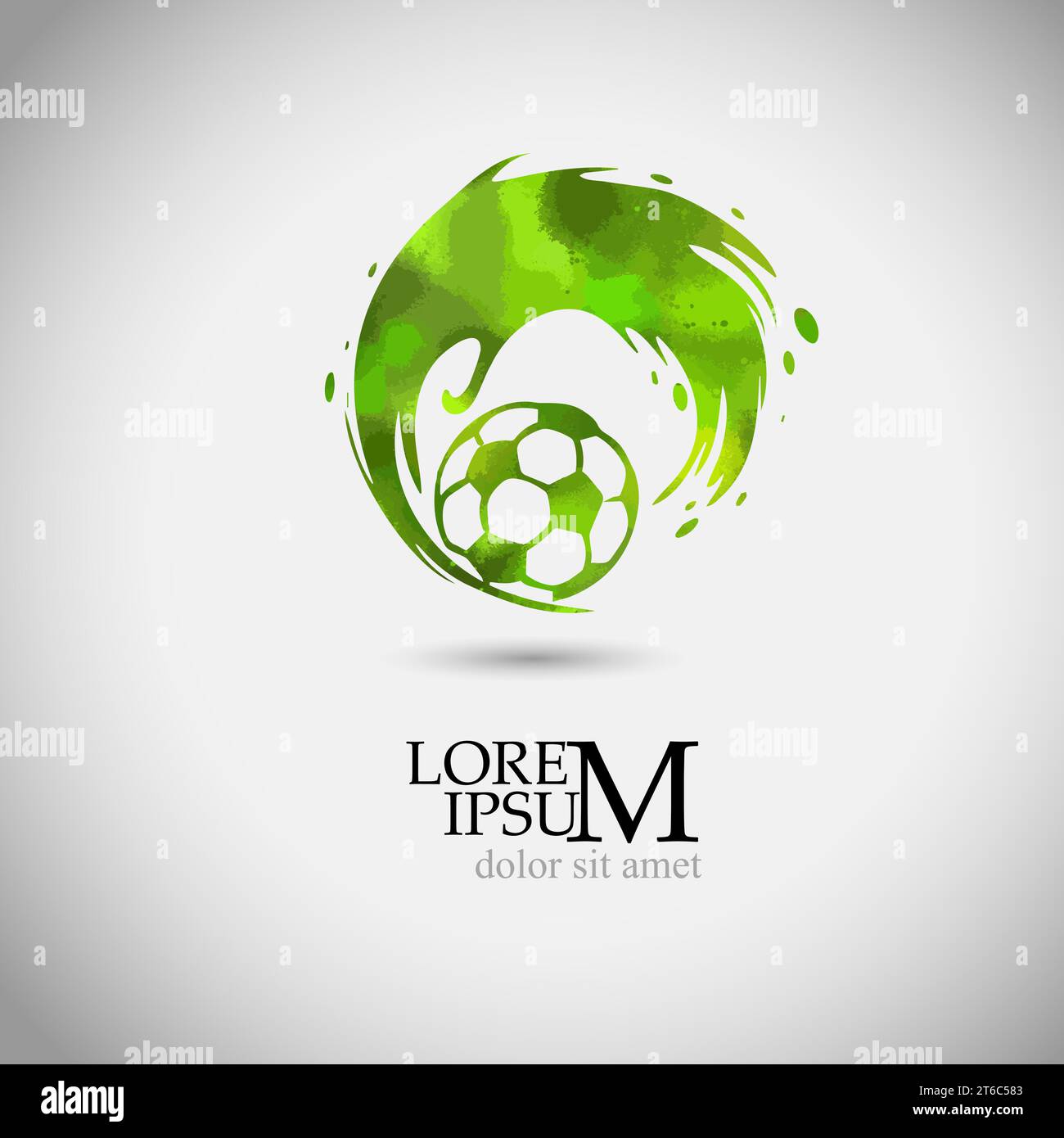 Logo green symbol soccer ball. hand drawing. Not AI. Vector ...