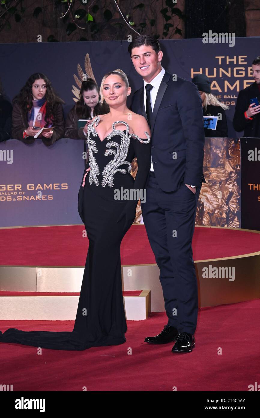 London, UK. 9th Nov, 2023. Saffron Barker and Louis Rees-Zammit at the ...