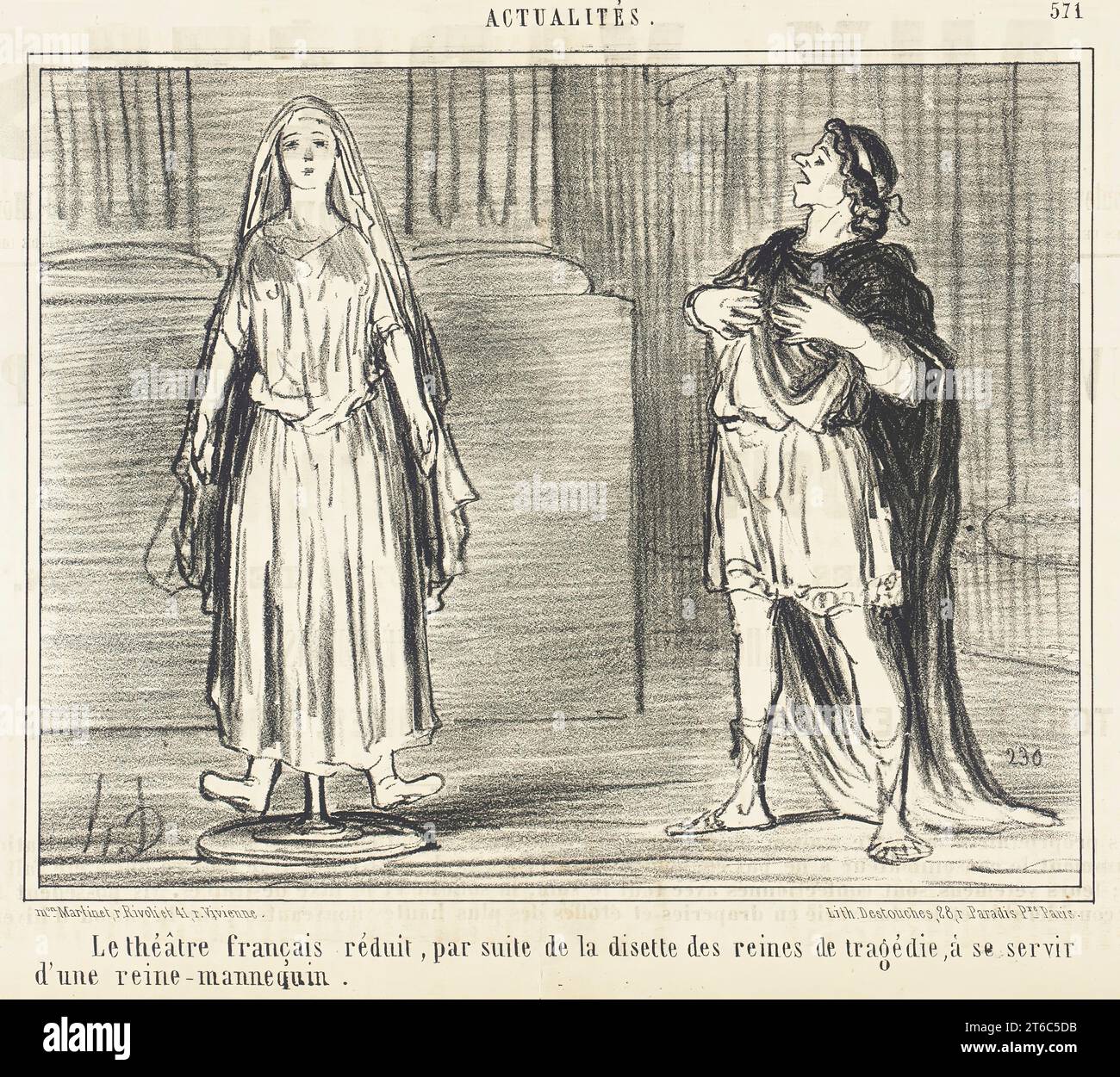 Le Théâtre français réduit...à se servir..., 1858. Le Théâtre français ...