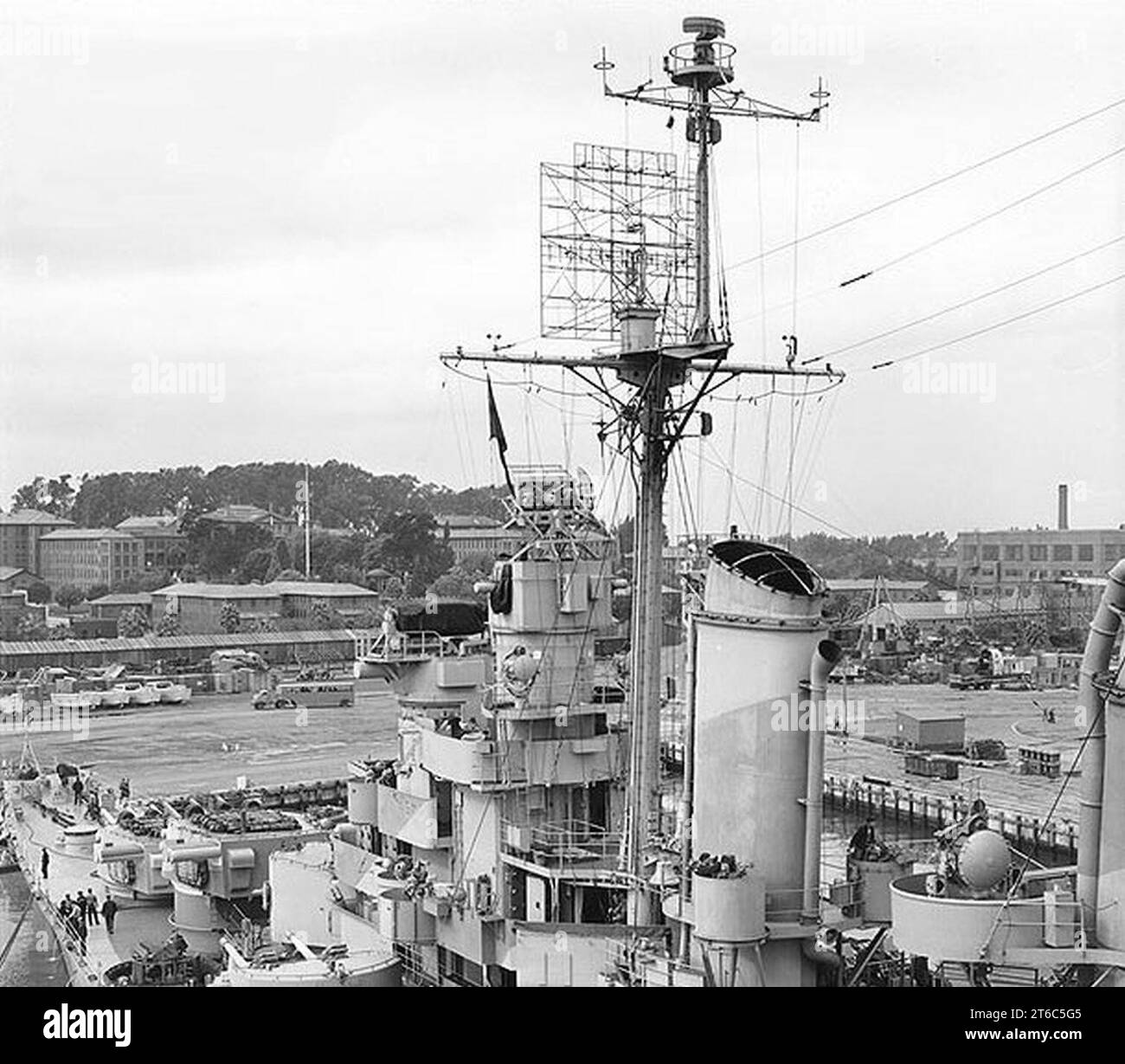 USS Astoria (CL-90) forward superstructure, 21 October 1944 Stock Photo ...