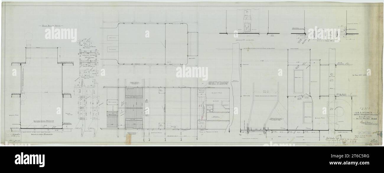 USS Atlanta- General Arrangement of Boiler Hatch Stock Photo - Alamy