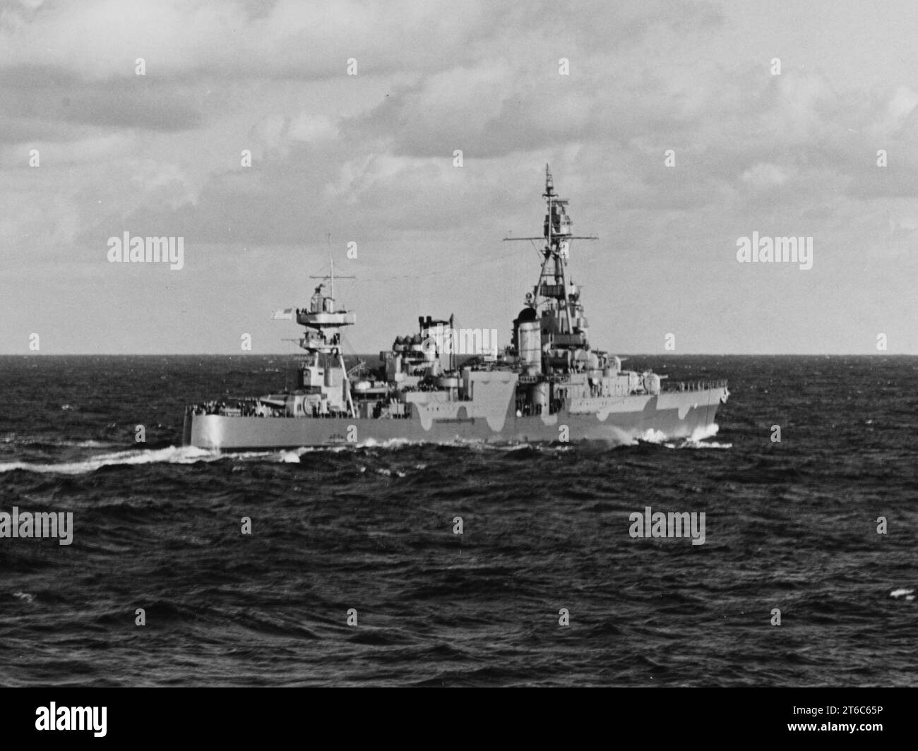 USS Augusta (CA-31) underway in the Atlantic Ocean on 18 April 1942 ...