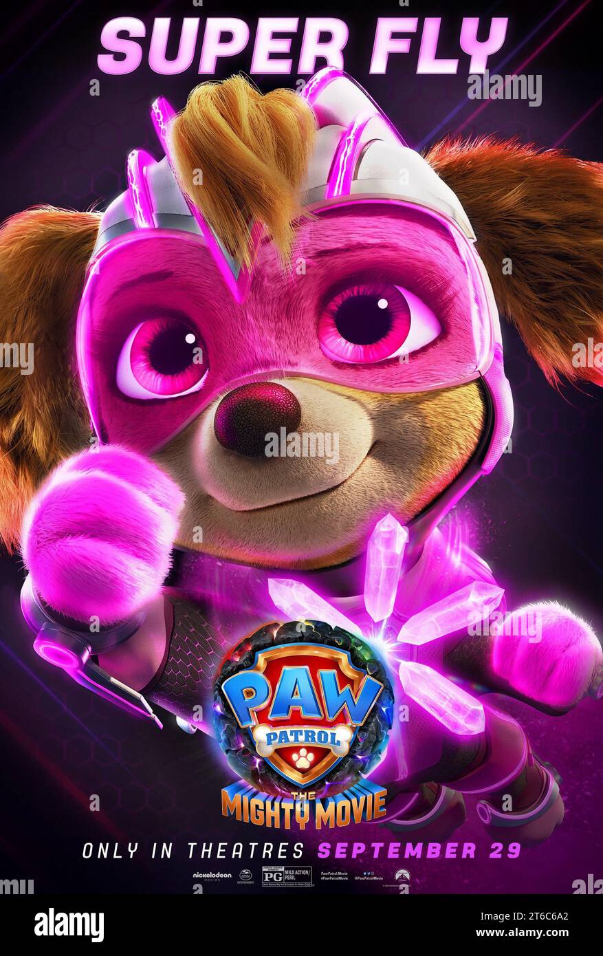 PAW PATROL: THE MIGHTY MOVIE, US character poster, Skye (voice: Mckenna ...