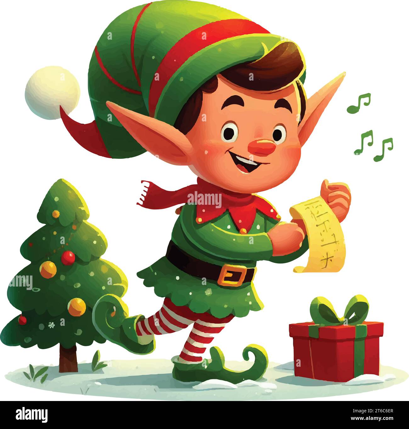 Elf Of Christmas Illustration Vector Stock Vector Image & Art - Alamy
