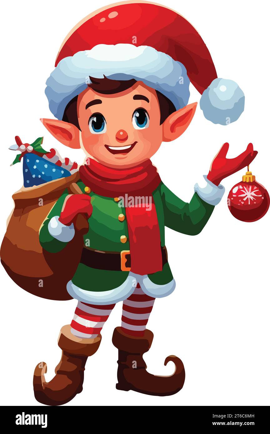 Elf Of Christmas Illustration Vector Stock Vector Image & Art - Alamy
