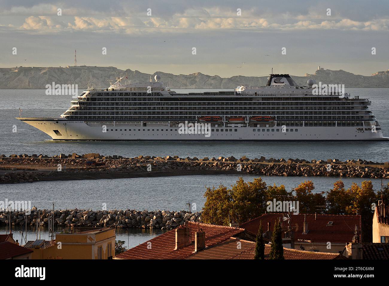 The passenger cruise ship Viking Saturn arrives at the French ...