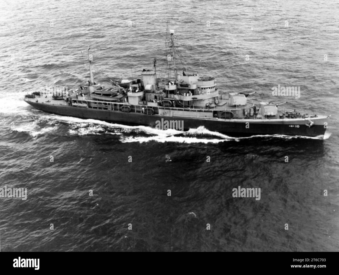 USS Barnegat (AVP-10) underway off the coast of Brazil on 4 April 1944 ...