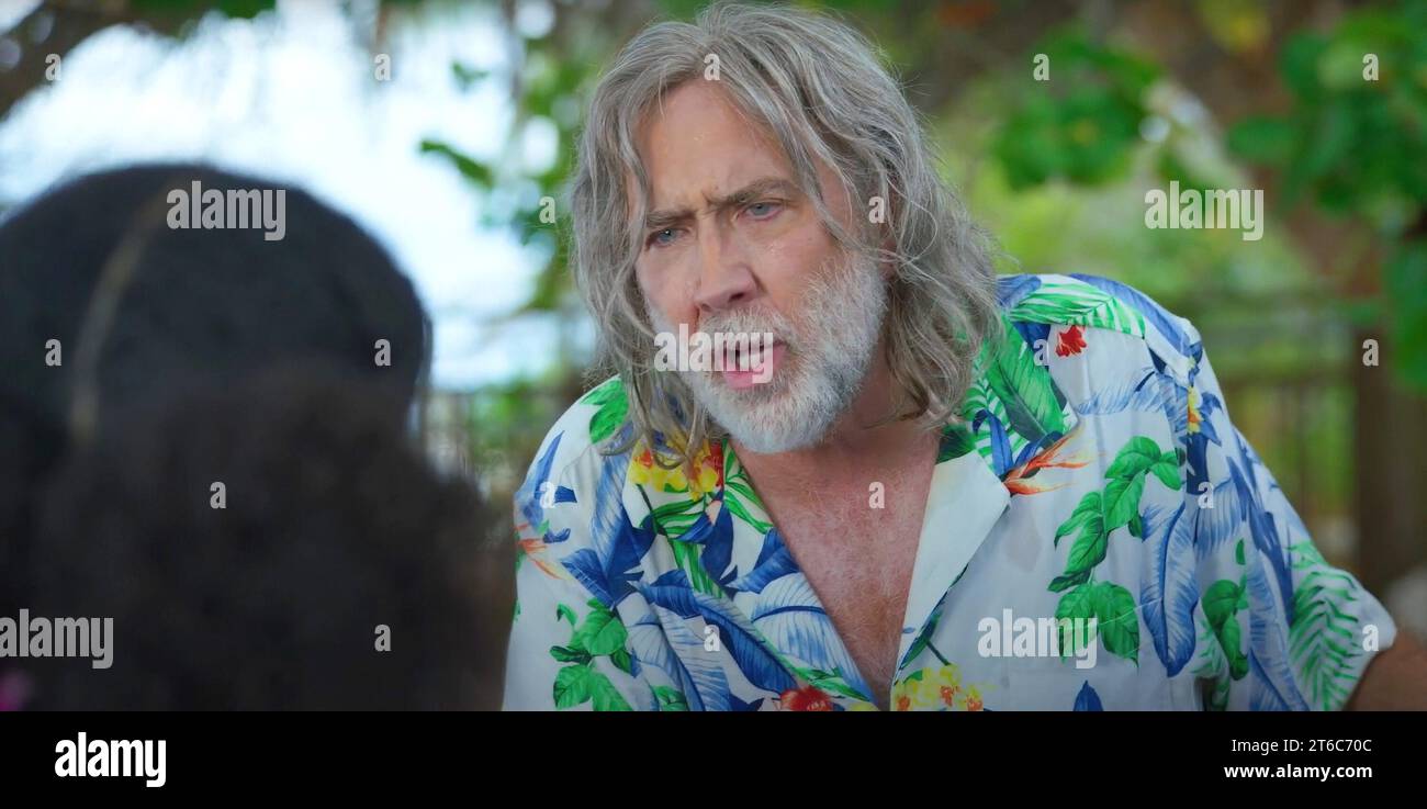 THE RETIREMENT PLAN, from left: Thalia Campbell, Nicolas Cage, 2023 ...