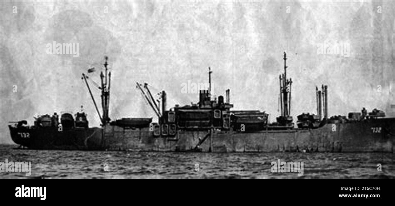 USS Barnwell (APA-132) at anchor, circa in 1945-1946 Stock Photo - Alamy