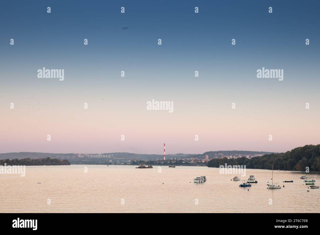 Picture of Zemun Quay, also known as Zemunski kej, in Belgrade, capital ...
