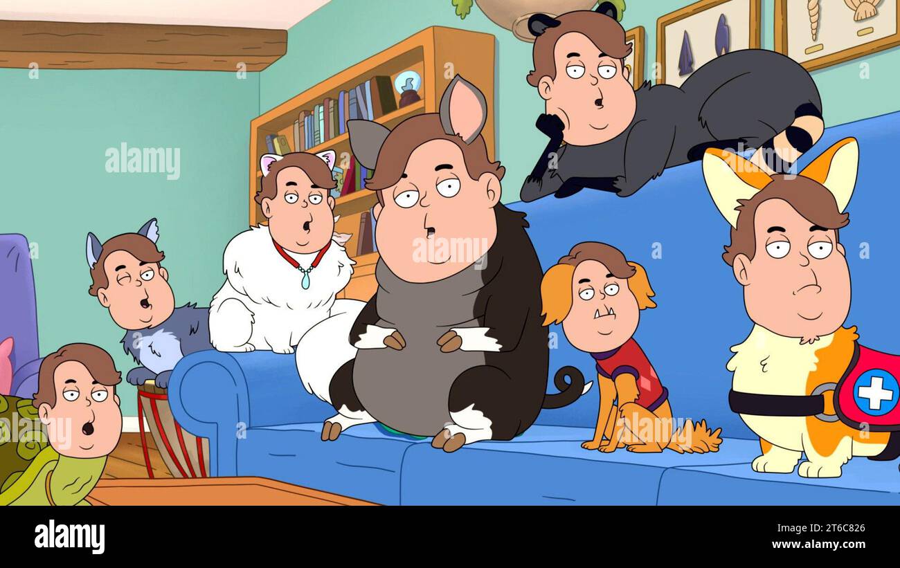 HOUSEBROKEN, multiple faces: Kevin (voice Nat Faxon), Who's the ...