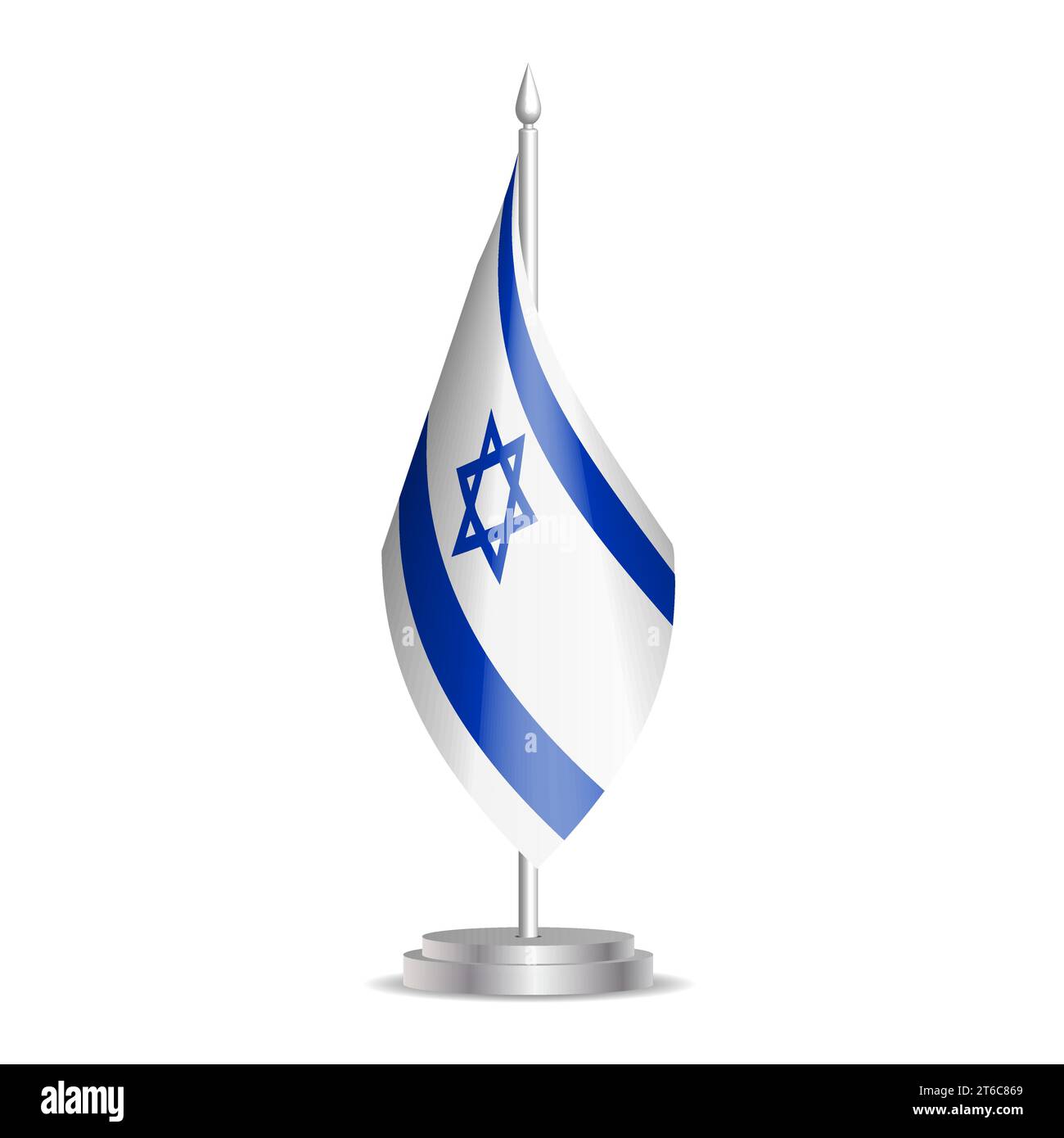 Israel flag - 3D mini flag hanging on desktop flagpole. Usable for ...