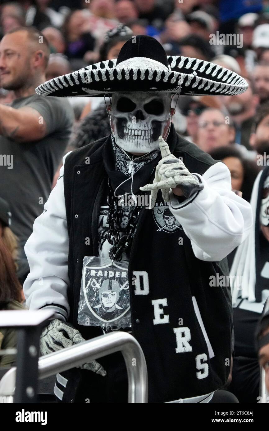 Las Vegas Raiders fans during the first half of an NFL football game ...