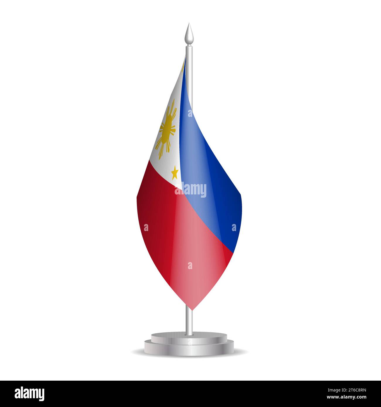 Philippines flag - 3D mini flag hanging on desktop flagpole. Usable for ...