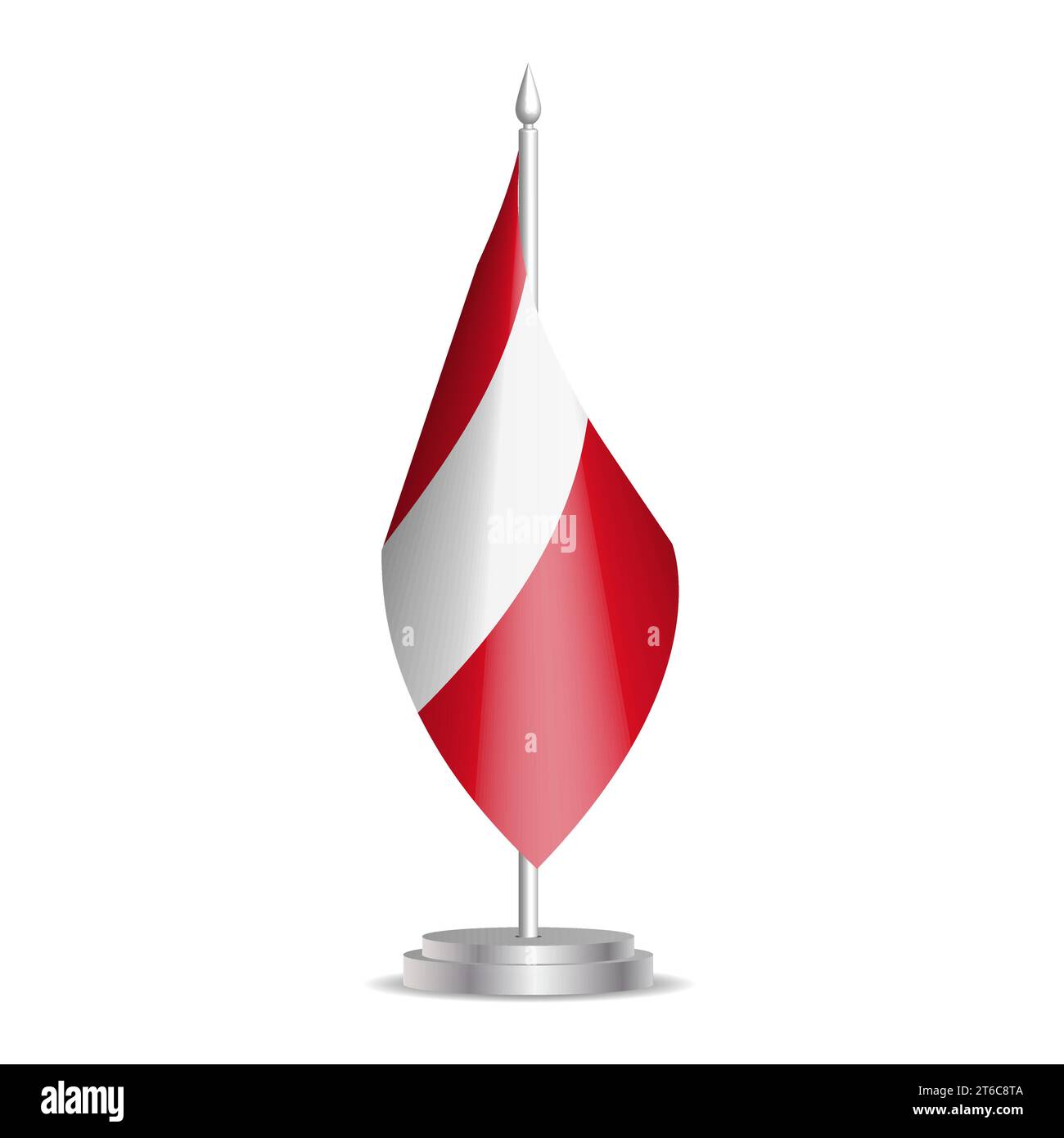 Peru flag - 3D mini flag hanging on desktop flagpole. Usable for summit or conference ...