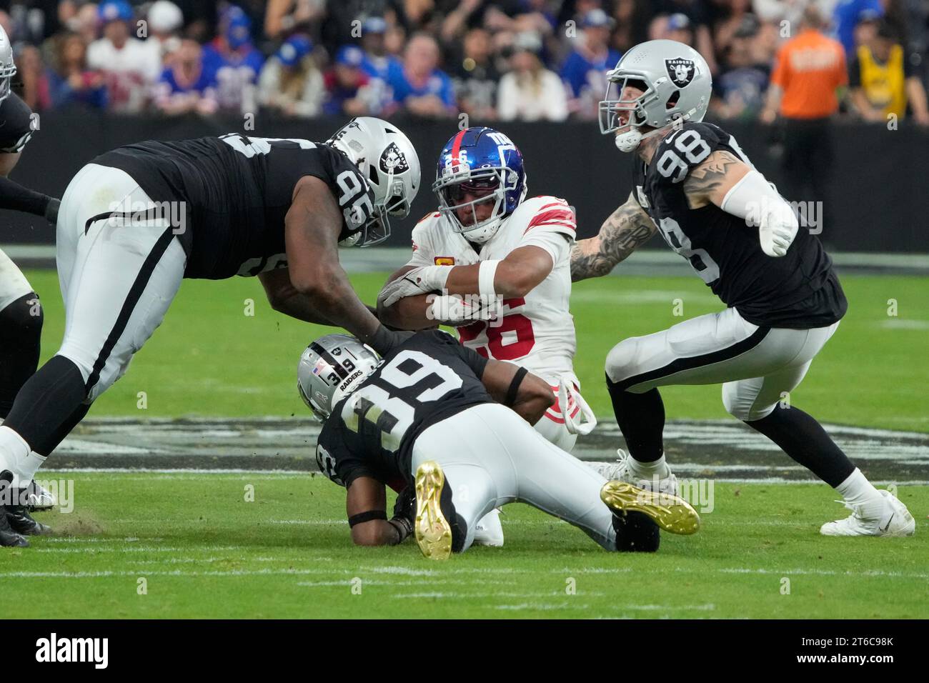 Las Vegas Raiders defensive end Maxx Crosby (98) during the first half ...