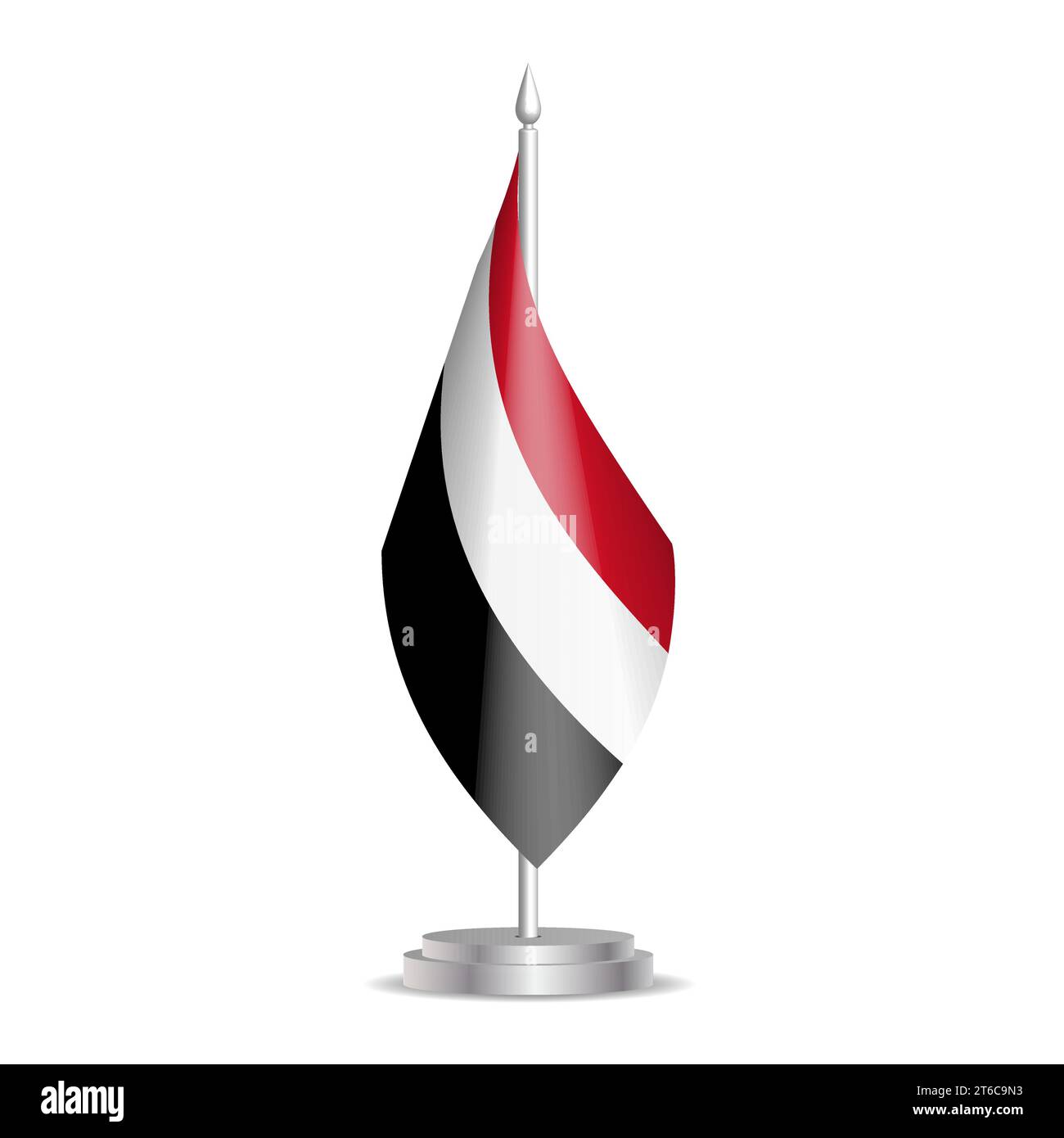 Yemen flag - 3D mini flag hanging on desktop flagpole. Usable for ...