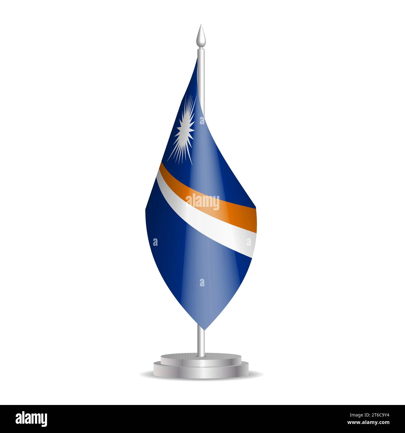 Marshallese flag on stand Cut Out Stock Images & Pictures - Alamy