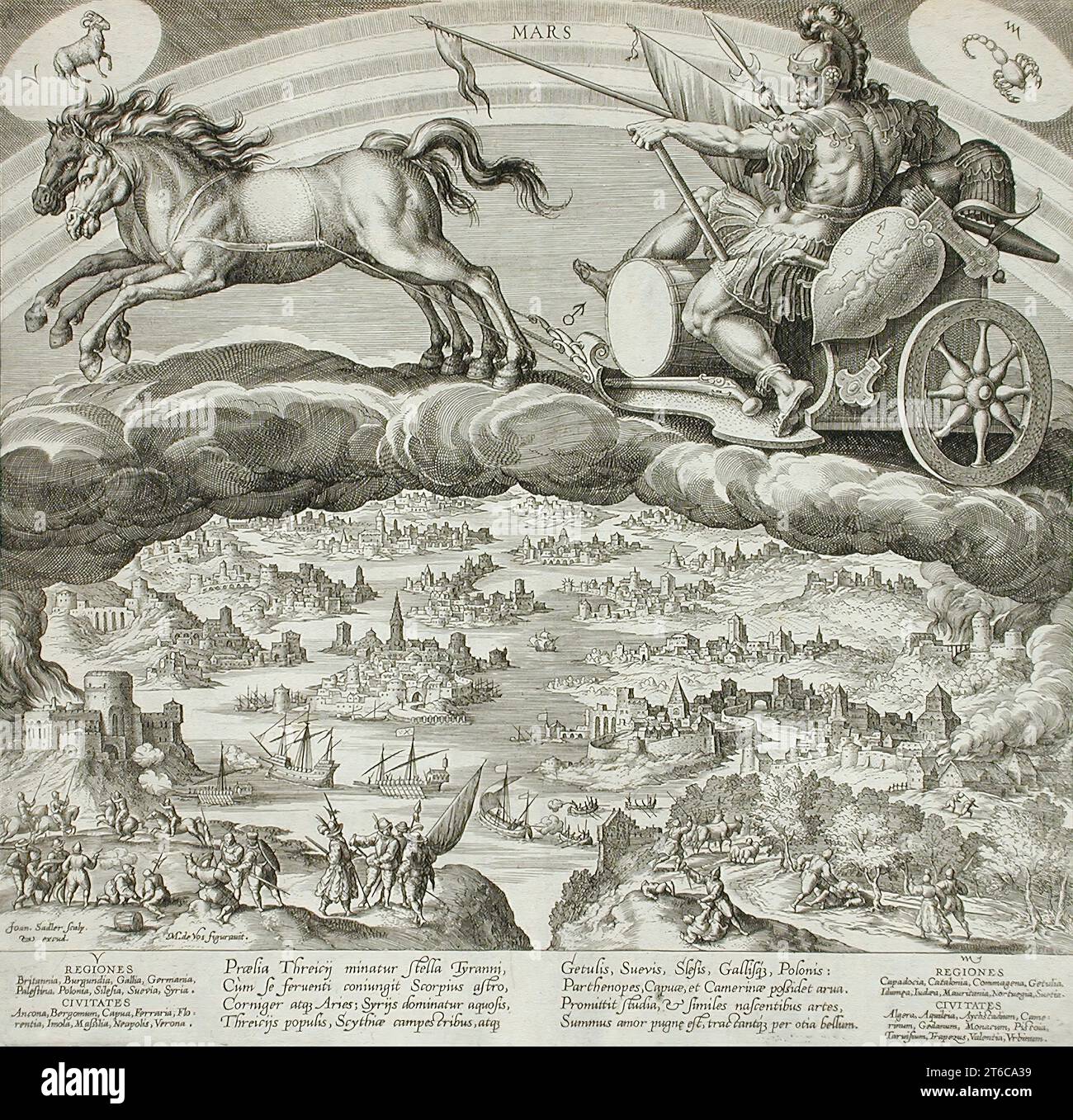 Mars, c1585. From Planetarium - Effectus et Eorum in Signis Zodiac ...