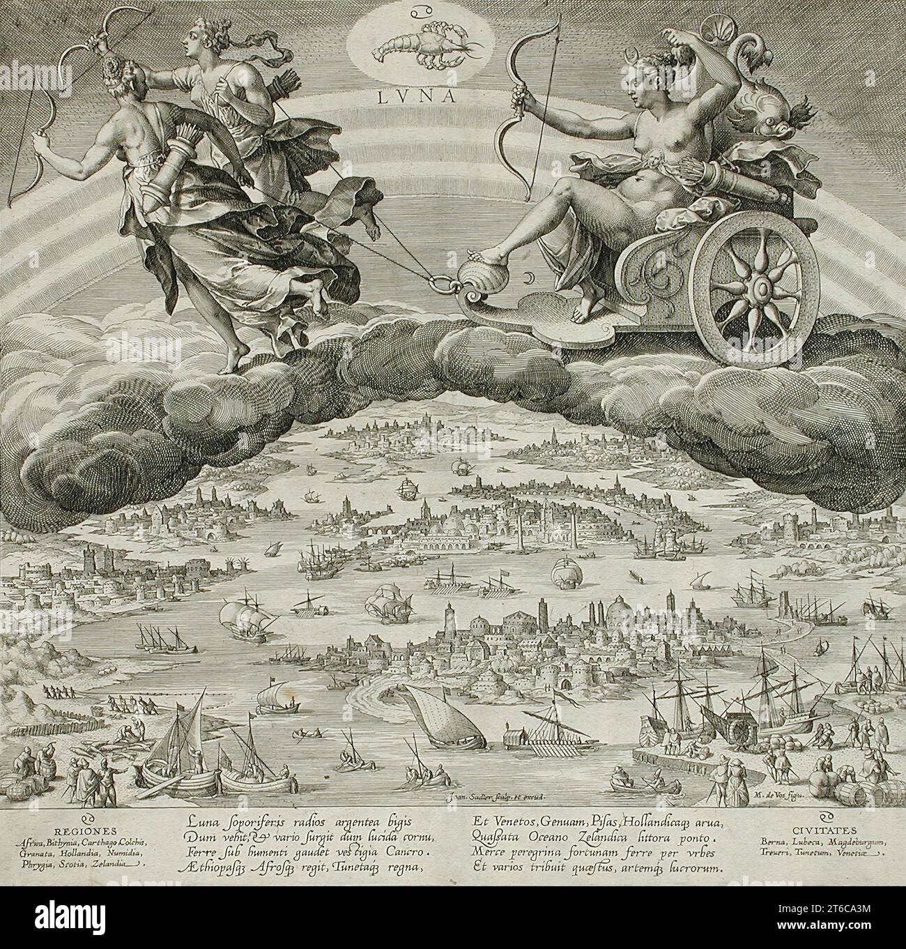 The Moon, c1585. From The Seven Planets, pl. 2 Stock Photo - Alamy